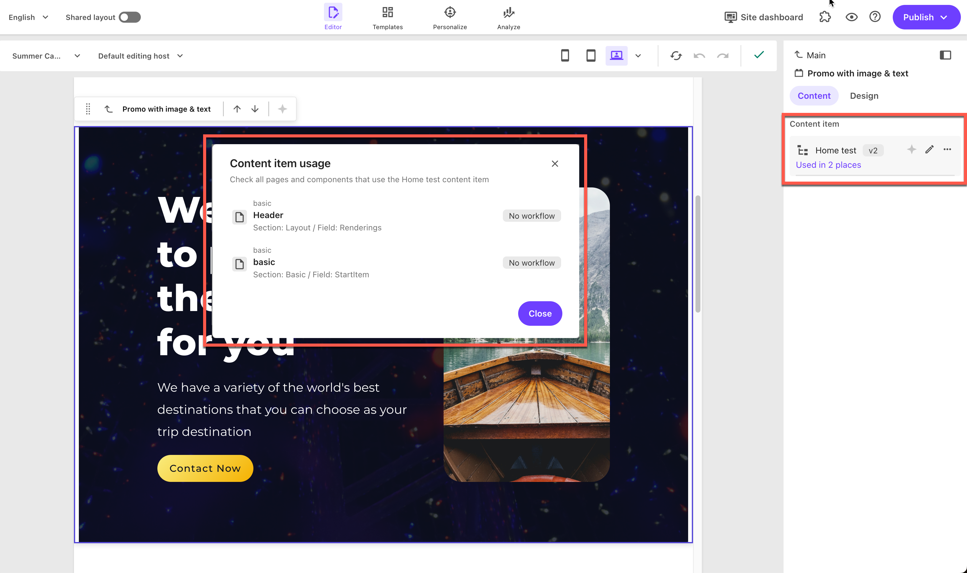 See where your content lives | SitecoreAI Changelog | Sitecore Developer Portal