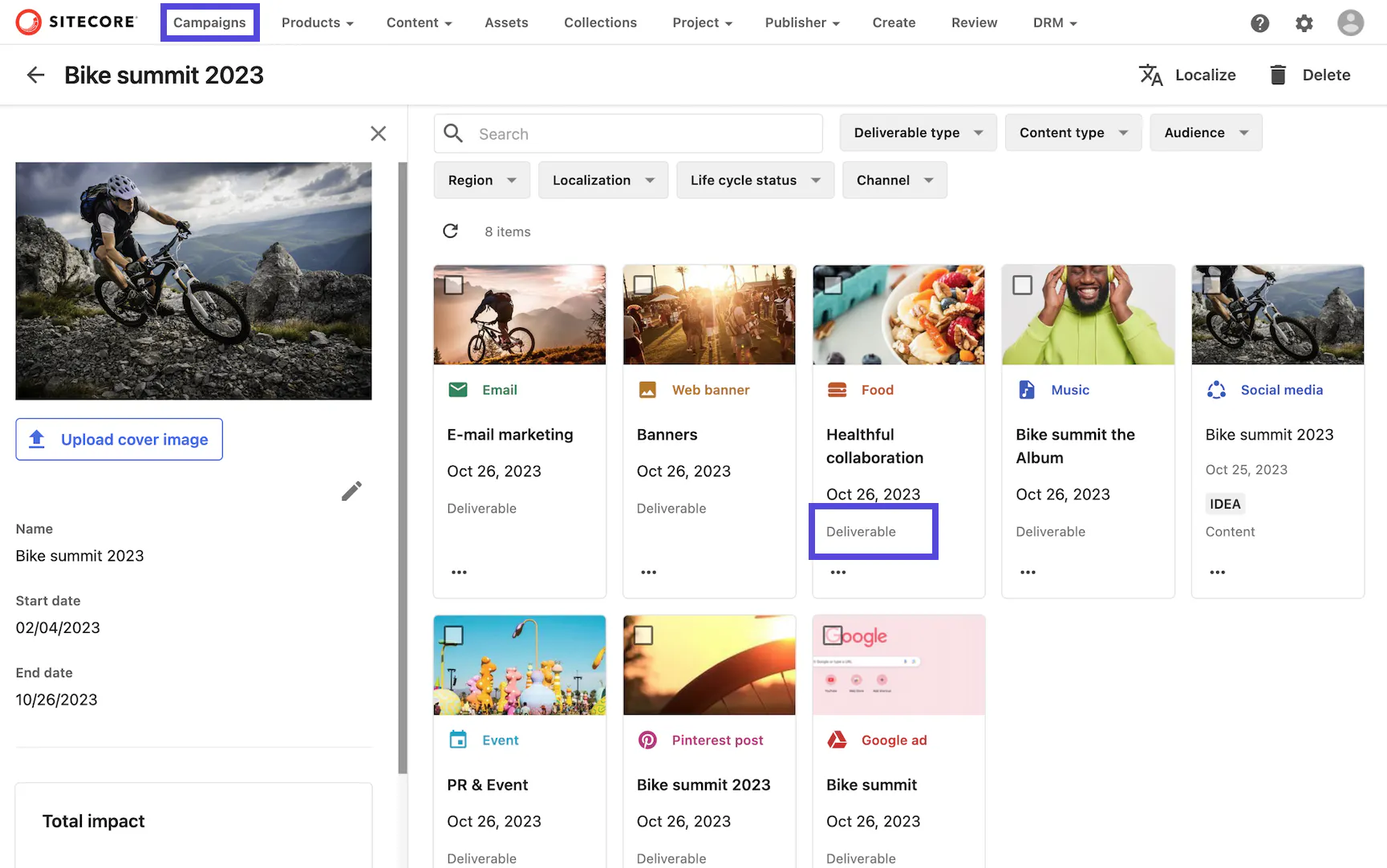 Campaigns page revamp | Content Hub Changelog | Sitecore Developer Portal