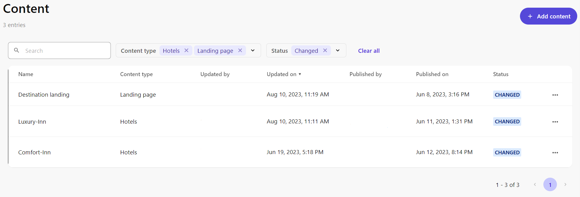Simplified search and filtering experience | Content Hub ONE Changelog | Sitecore Developer Portal