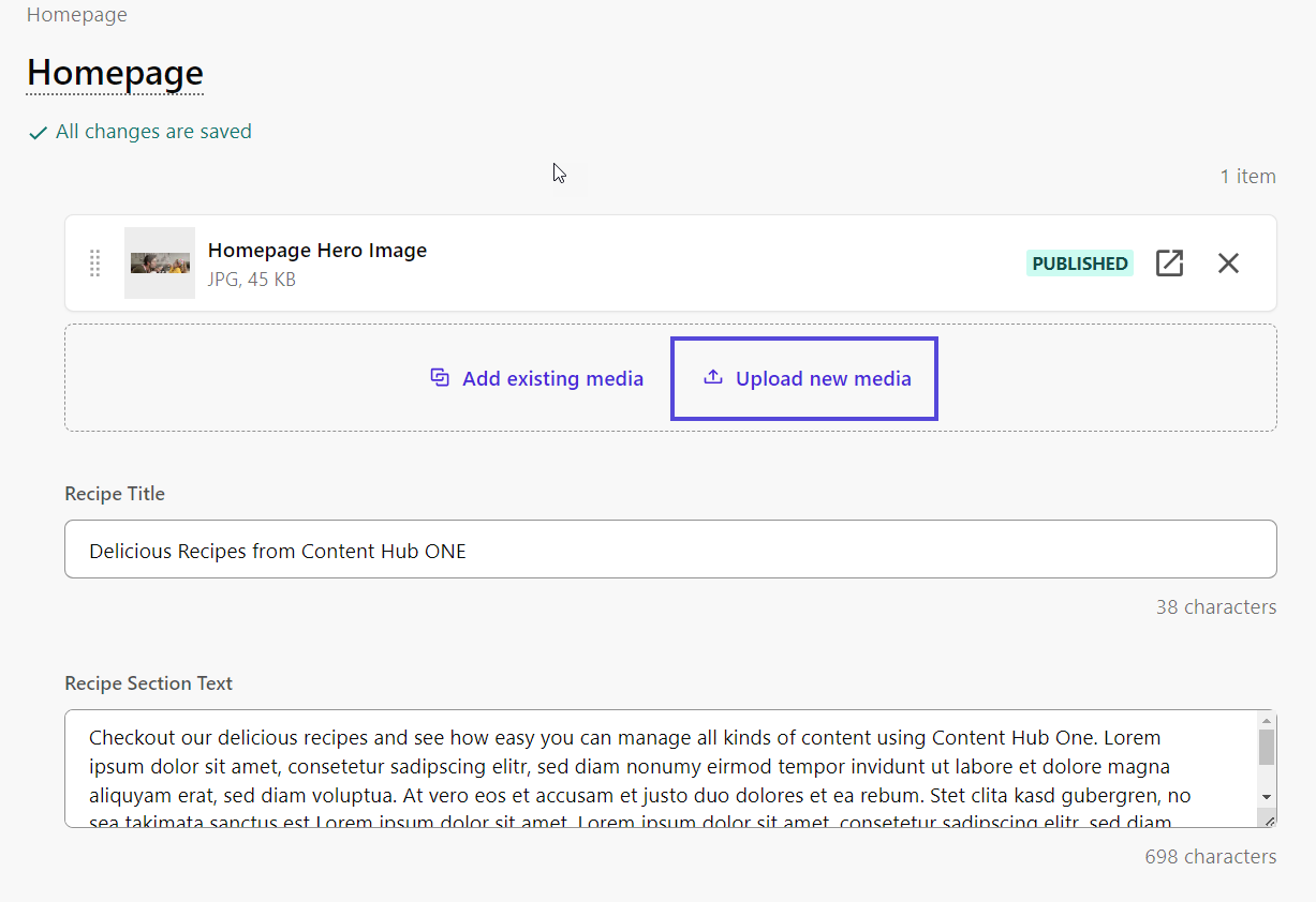 Streamlined media integration for content creation | Content Hub ONE Changelog | Sitecore ...