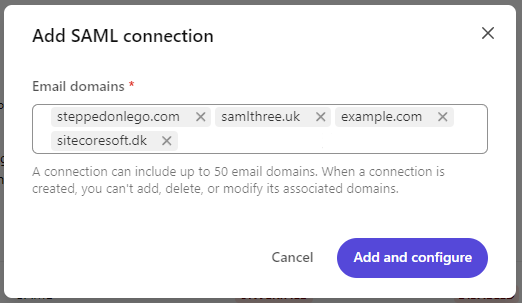 All new SSO connections can have up to 50 domains | Cloud Portal Changelog | Sitecore Developer ...