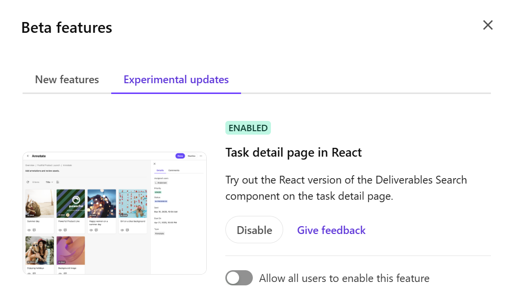All beta features are now accessible from a slide-out panel | Content Hub Changelog | Sitecore ...