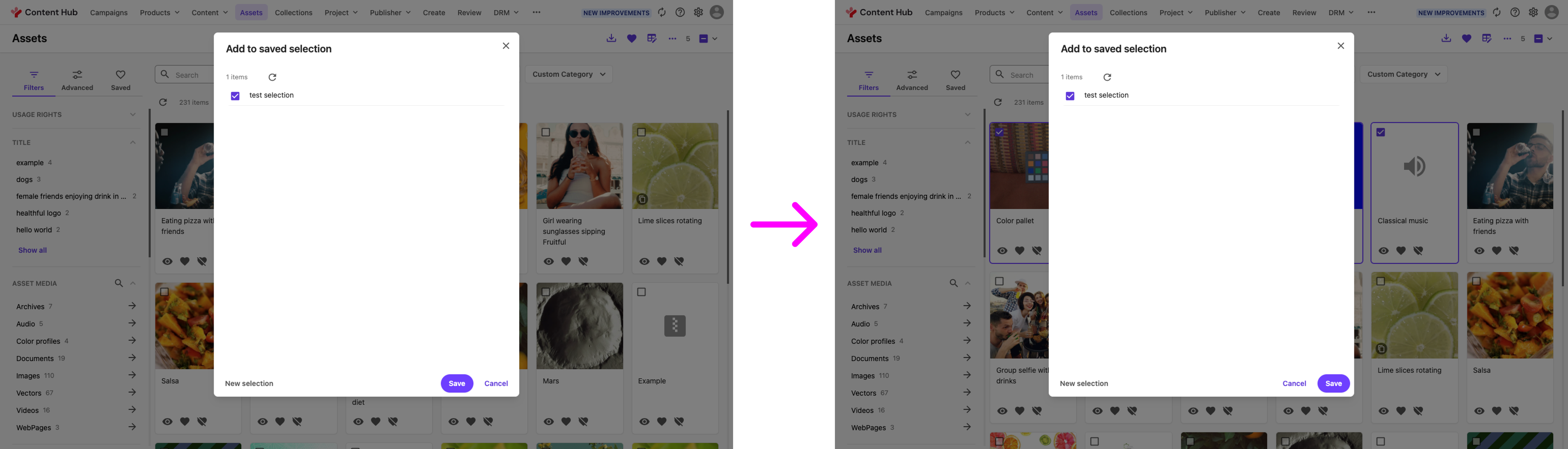 Primary action button repositioned in dialogs | Content Hub Changelog | Sitecore Developer Portal